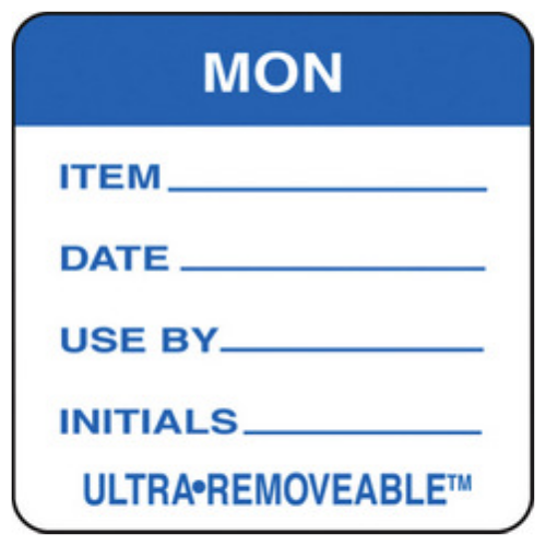 Use By Labels Monday Blue — AJ Stuart