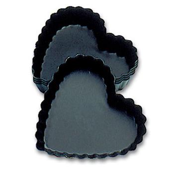 Matfer Exopan Heart Shaped Fluted Tartlet Mould | AJ Stuart